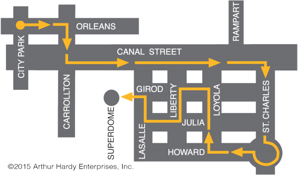 Parade Route Map – Krewe of Endymion